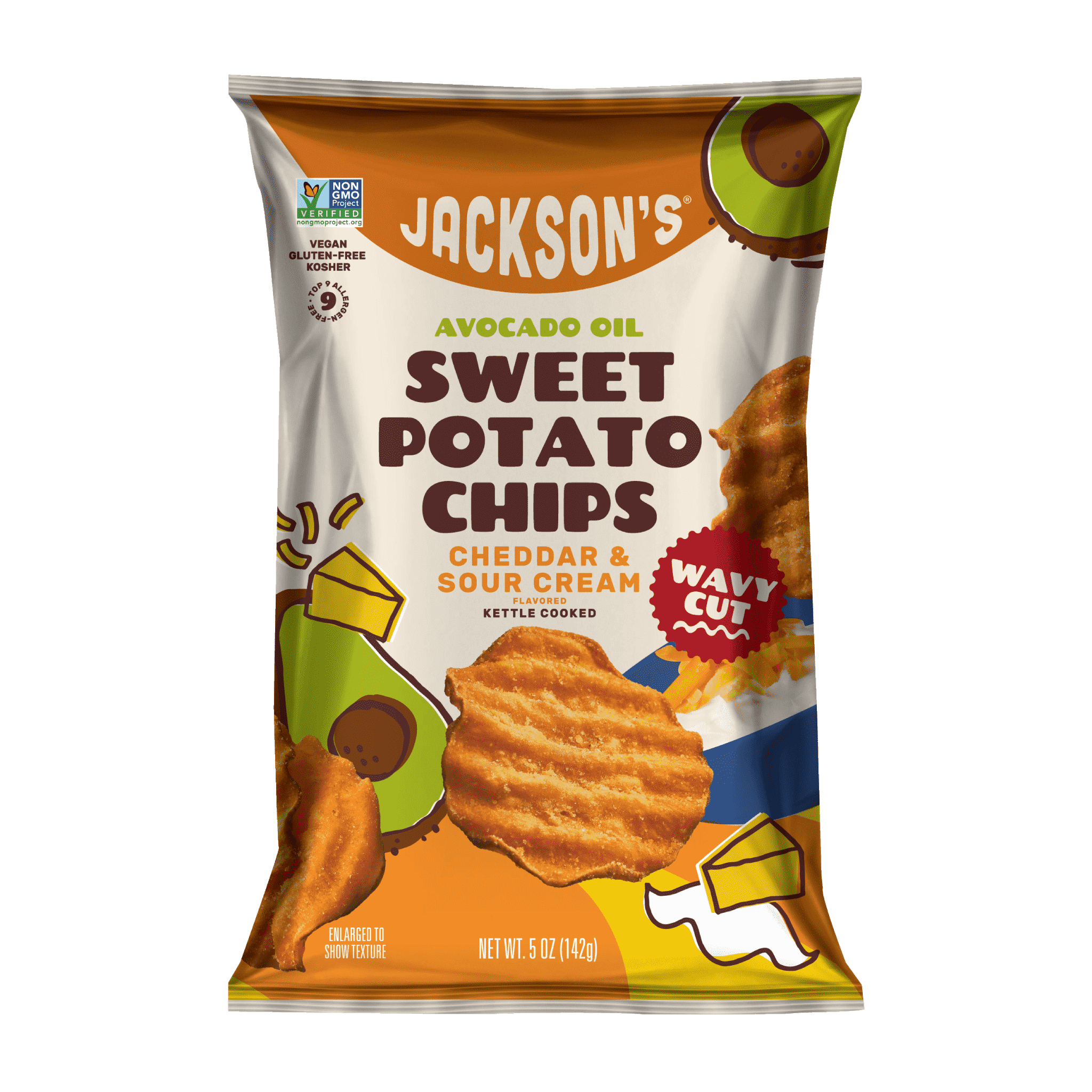 Jackson's Wavy Cheddar & Sour Cream Flavored Sweet Potato Chips in ...