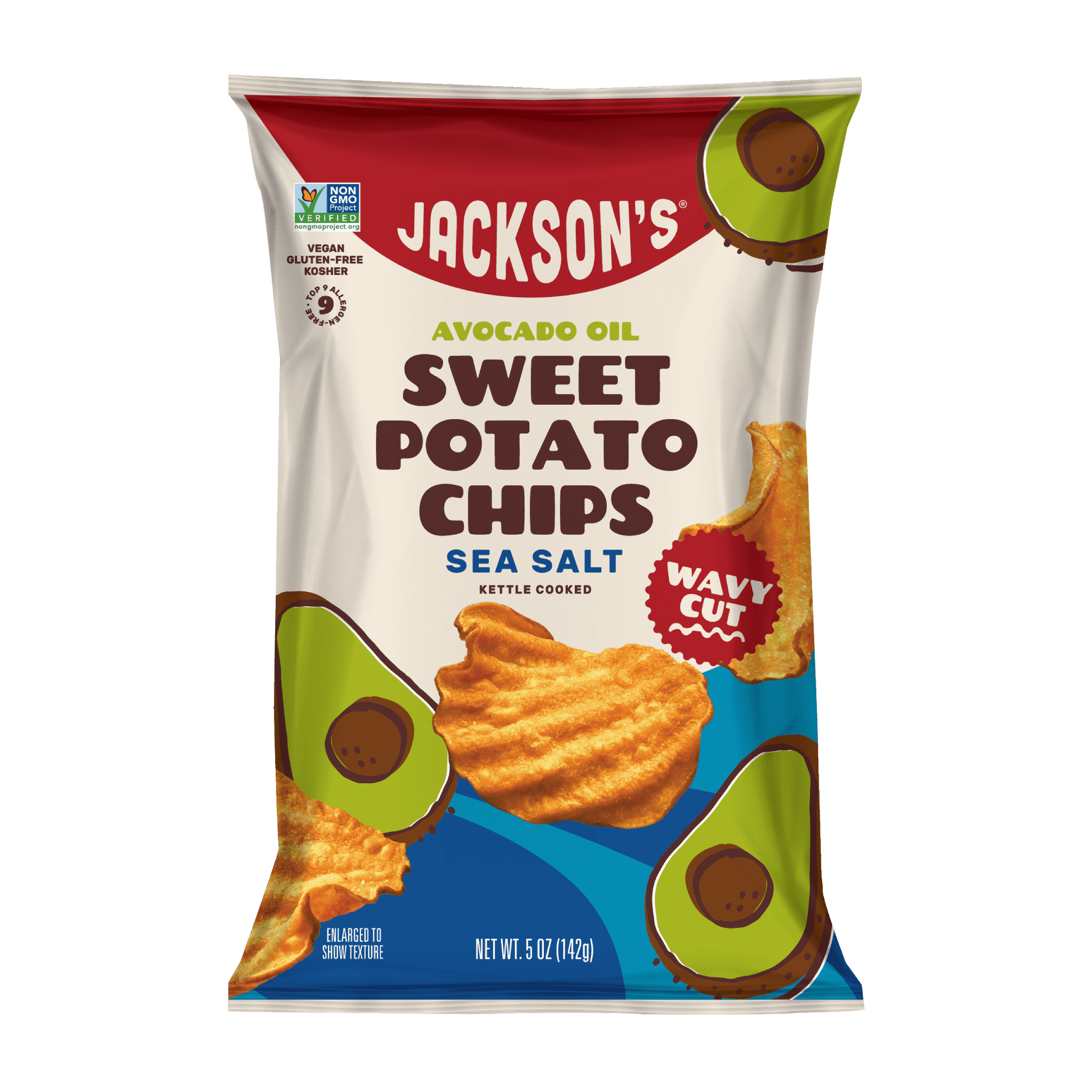 Jackson's Wavy Sea Salt Sweet Potato Chips in Avocado Oil 5oz (Pack of ...
