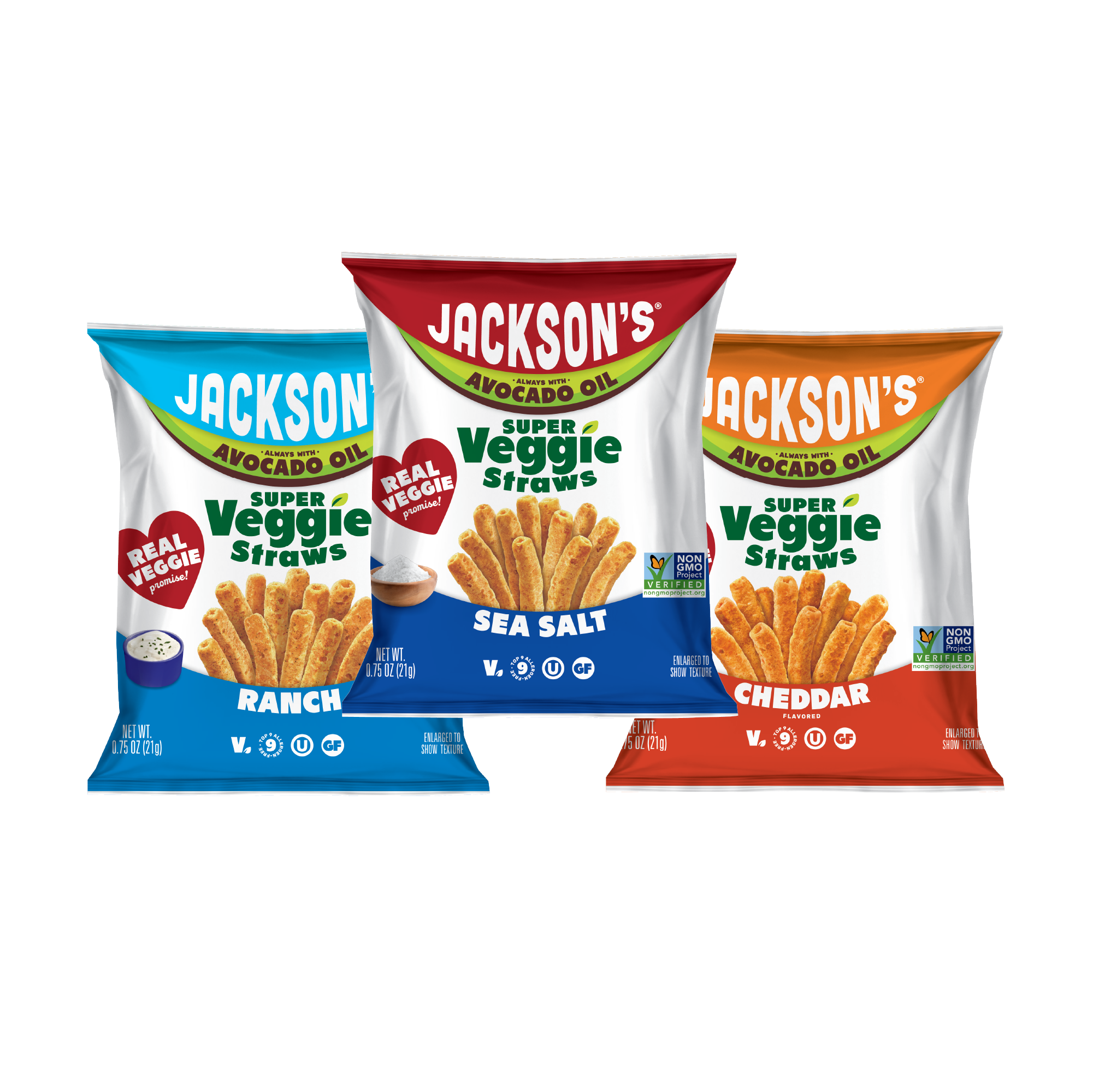 Variety Pack Super Veggie Straws™ in Avocado Oil 0.75oz (Pack of 30 ...